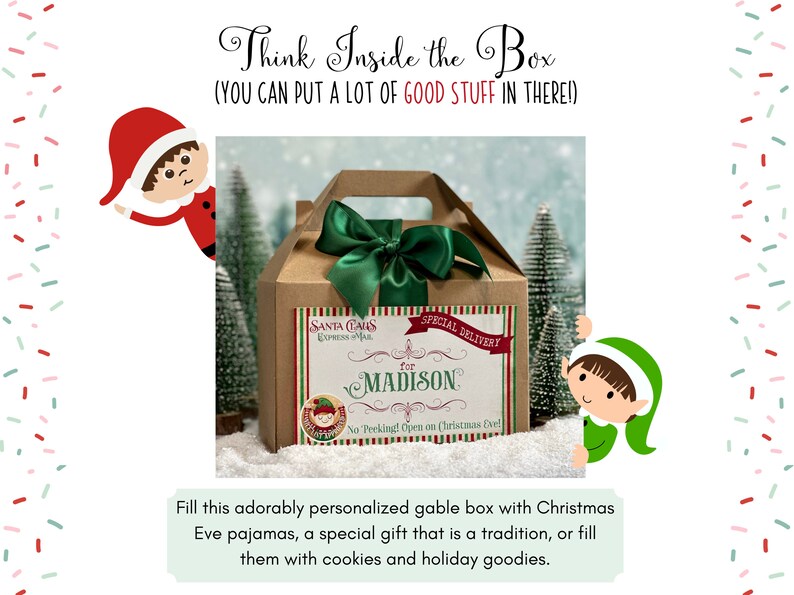 Holiday Gift Box | Elf Gift Box | Christmas Eve Box | Gift Box for Kids ...