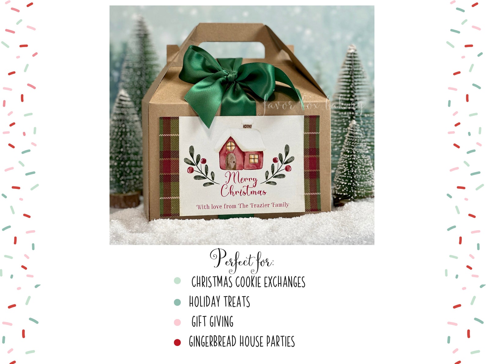 Personalized Christmas Gift Box | Cookie Exchange Box | Cookie Swap Box ...