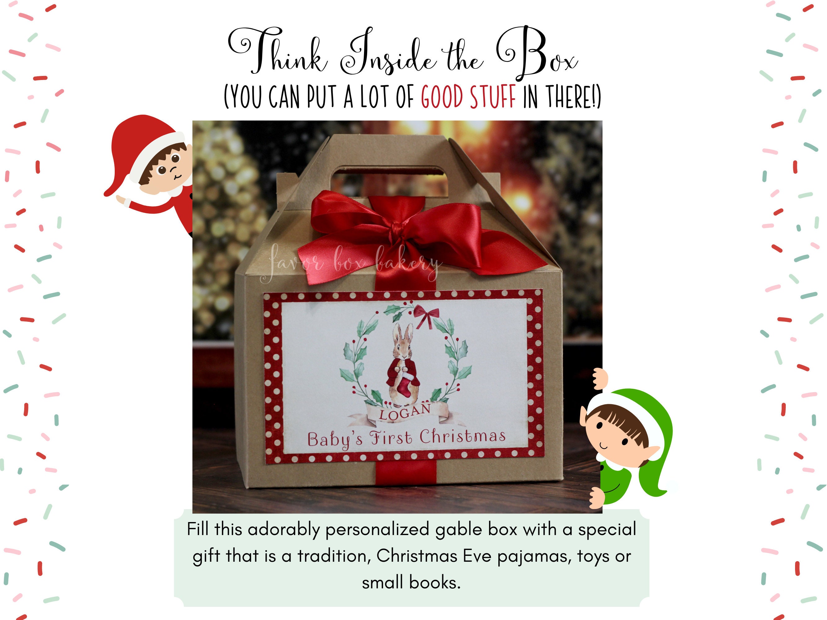 Personalized Baby's First Christmas Gift Box | Christmas Eve Box | Gift ...