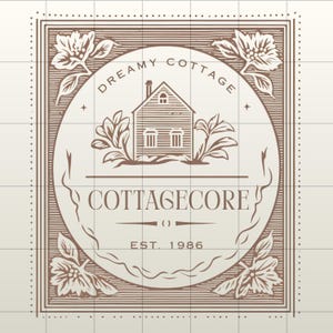 Cottagecore Logos Template Canva Vintage Aesthetic Whimsical Branding ...