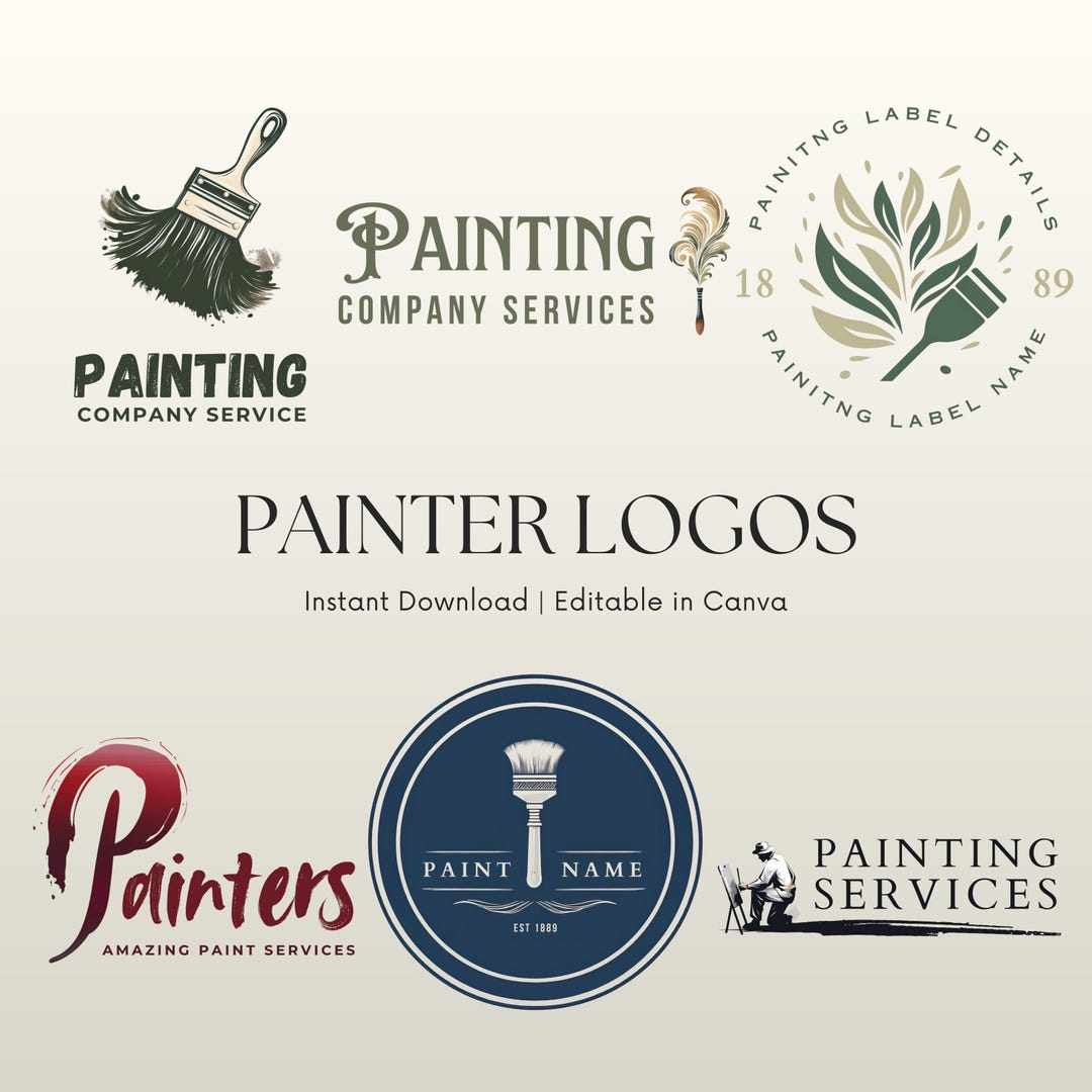 Painter Logos Template Canva Painting Business House Painter Logo for ...