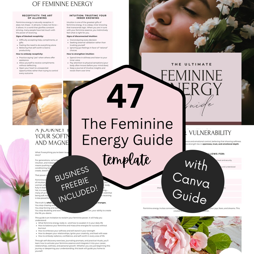 The Feminine Energy Guide Template Printable Feminine Healing Workbook ...