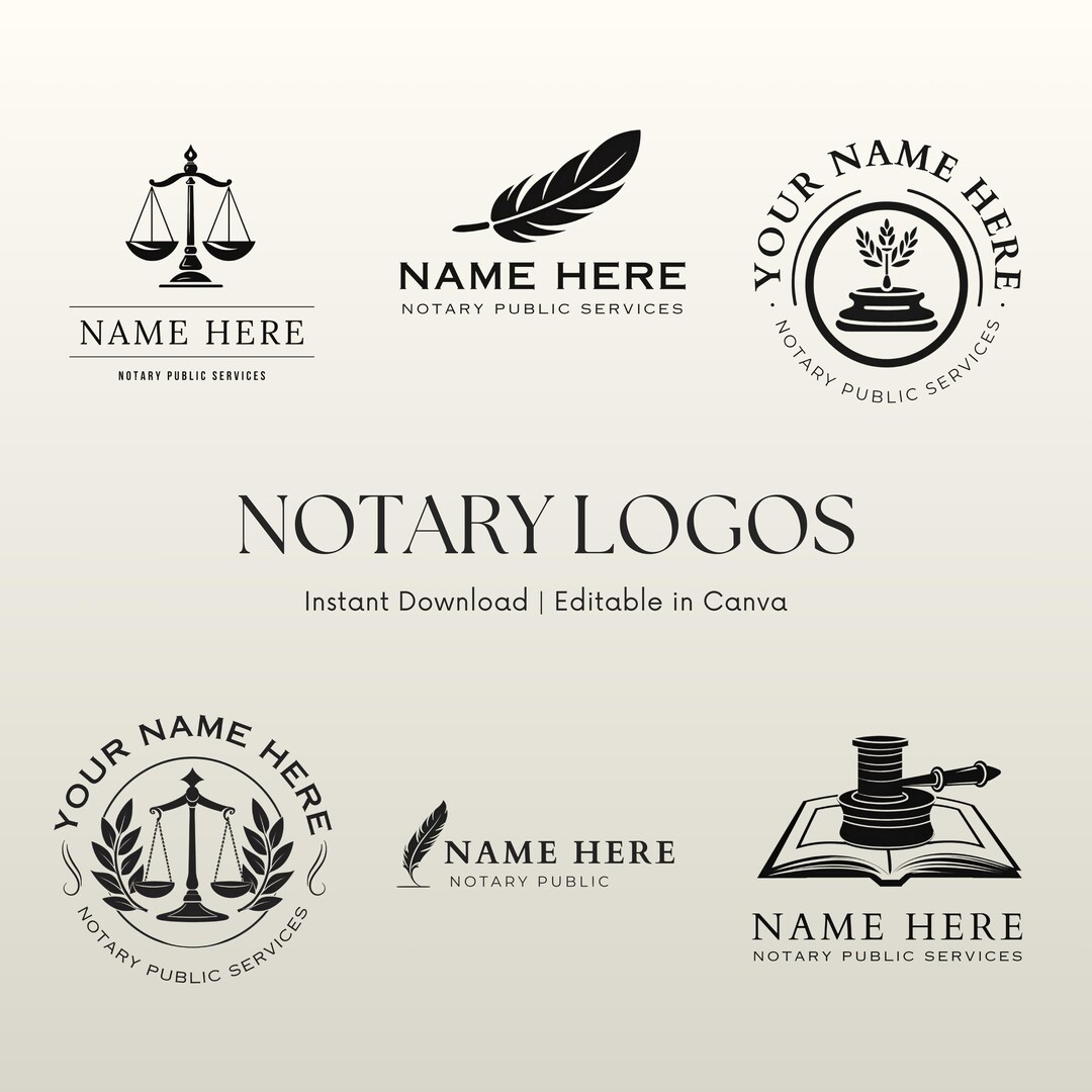 Notary Public Logo Design Template Professional Custom Notary Logo ...