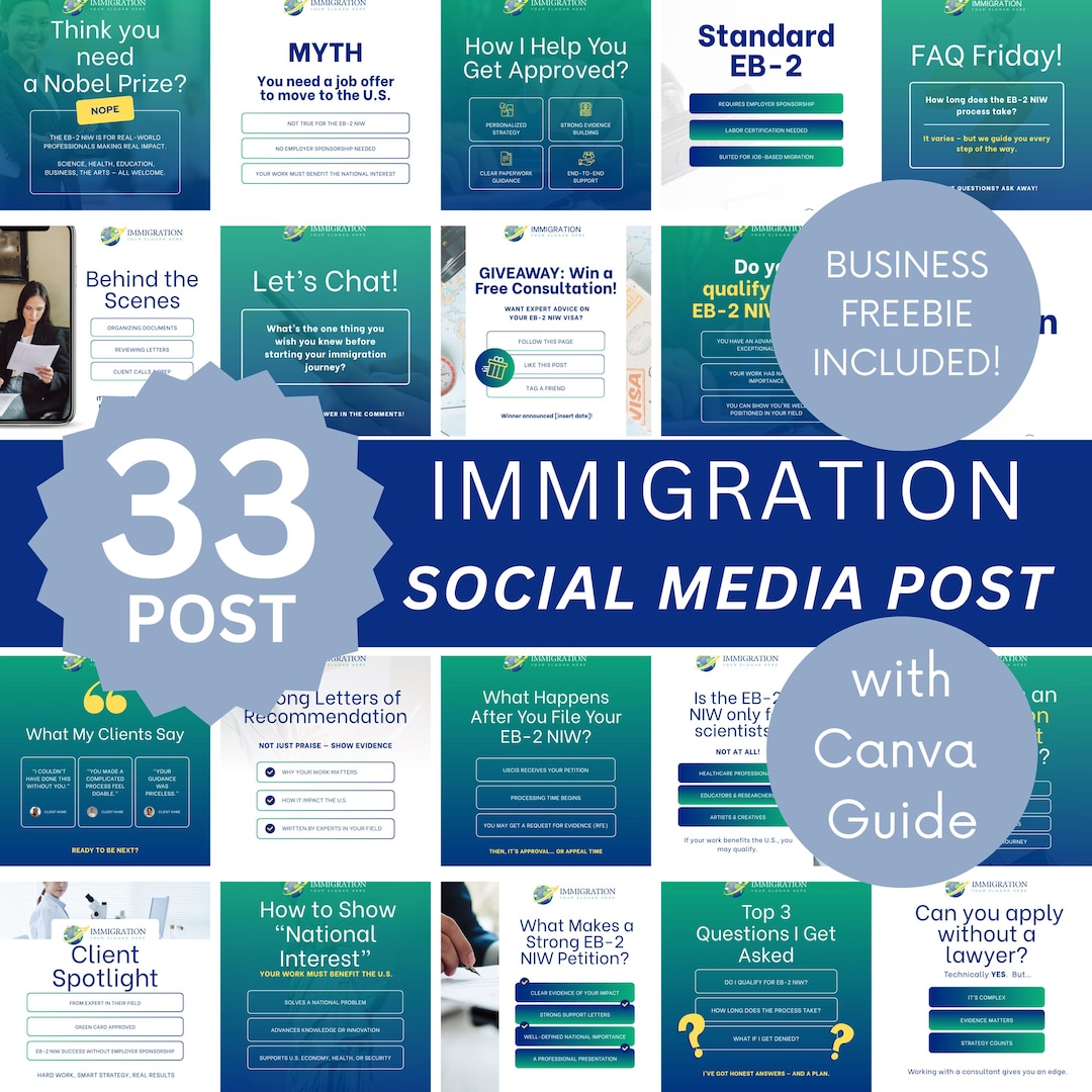 Immigration Social Media Templates: Visa Consultant Marketing (canva ...
