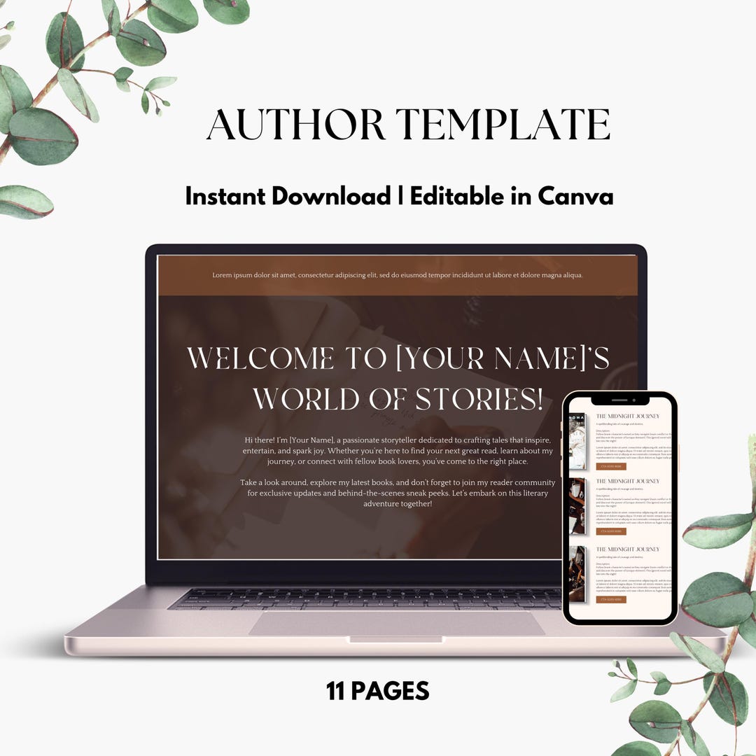 Author Landing Page | Canva Template | Premade Sales Page | Funnel ...