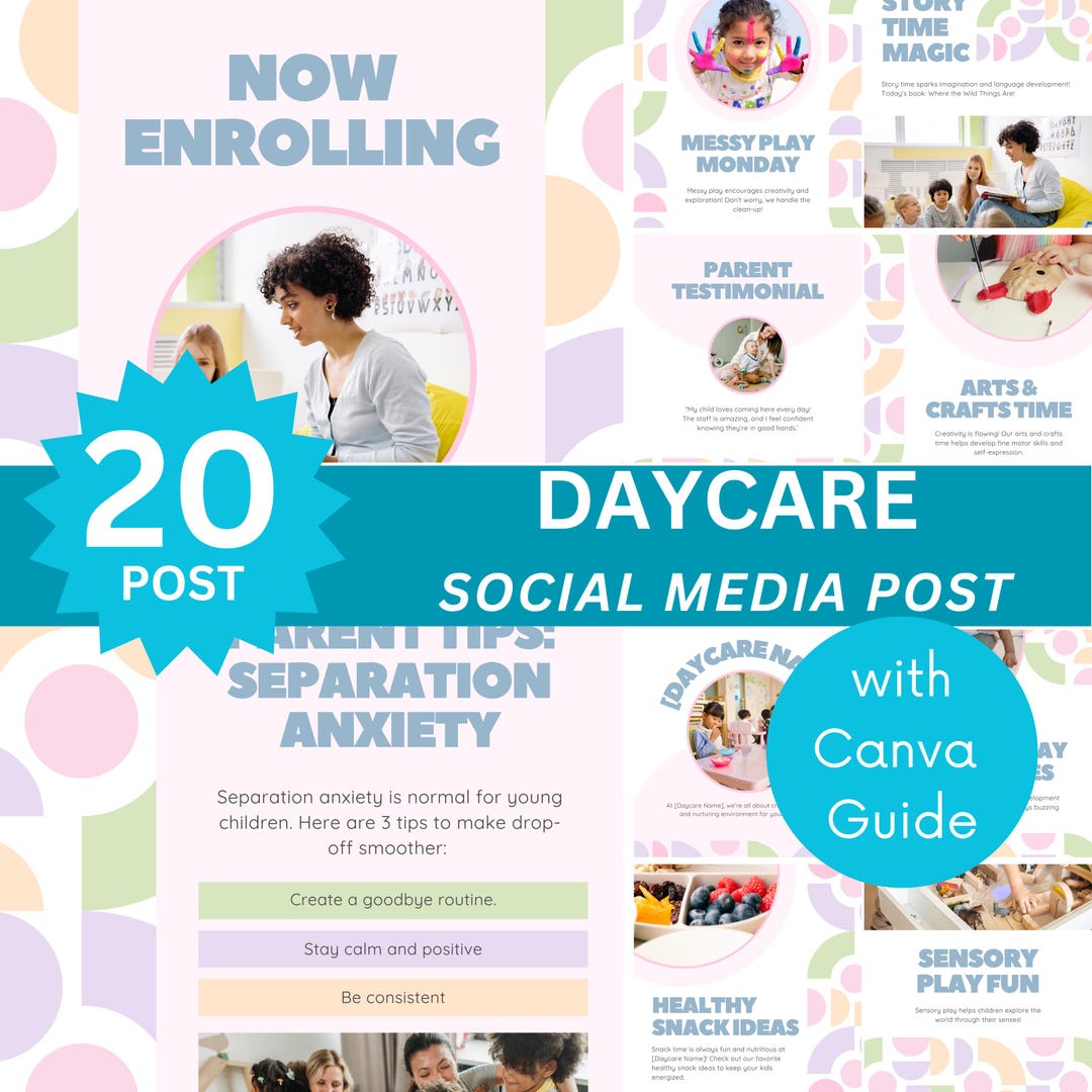 Daycare Social Media Posts Templates Childcare Business Instagram Posts ...