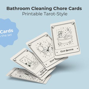 Bathroom Cleaning Chore Cards – Printable Tarot-style Task Deck for ...