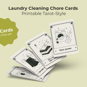 Laundry Chore Cards – Printable Tarot-style Task Deck for Home ...