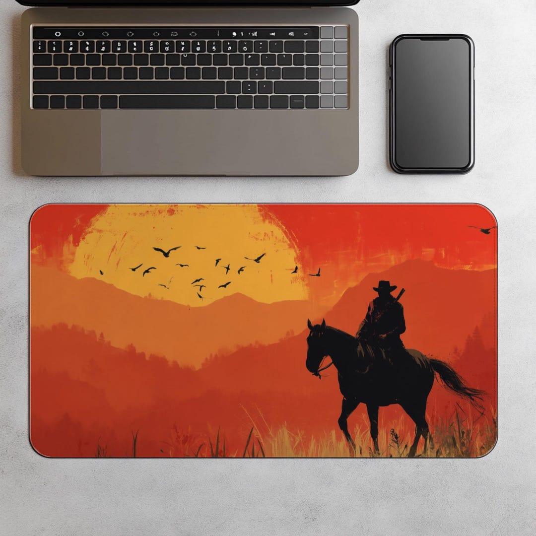Red Dead Redemption Desk Mat, Gaming Mouse Pad, Office Decor, Wild West ...