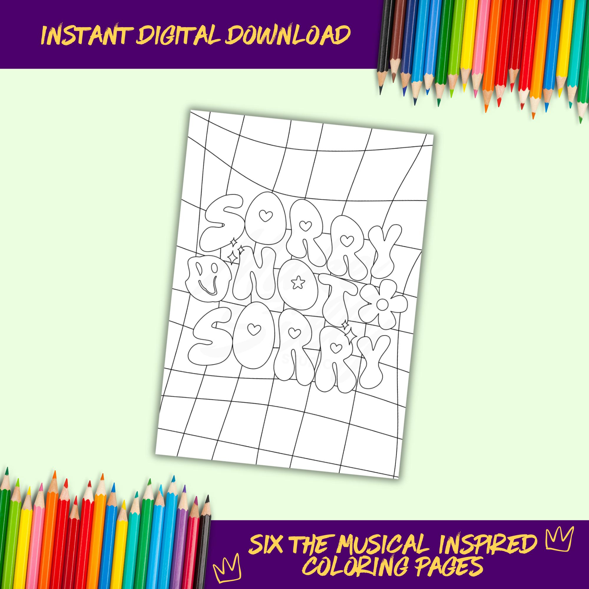 Six the Musical Coloring Pages, Show Inspired Lyrics & Quotes, Musical ...