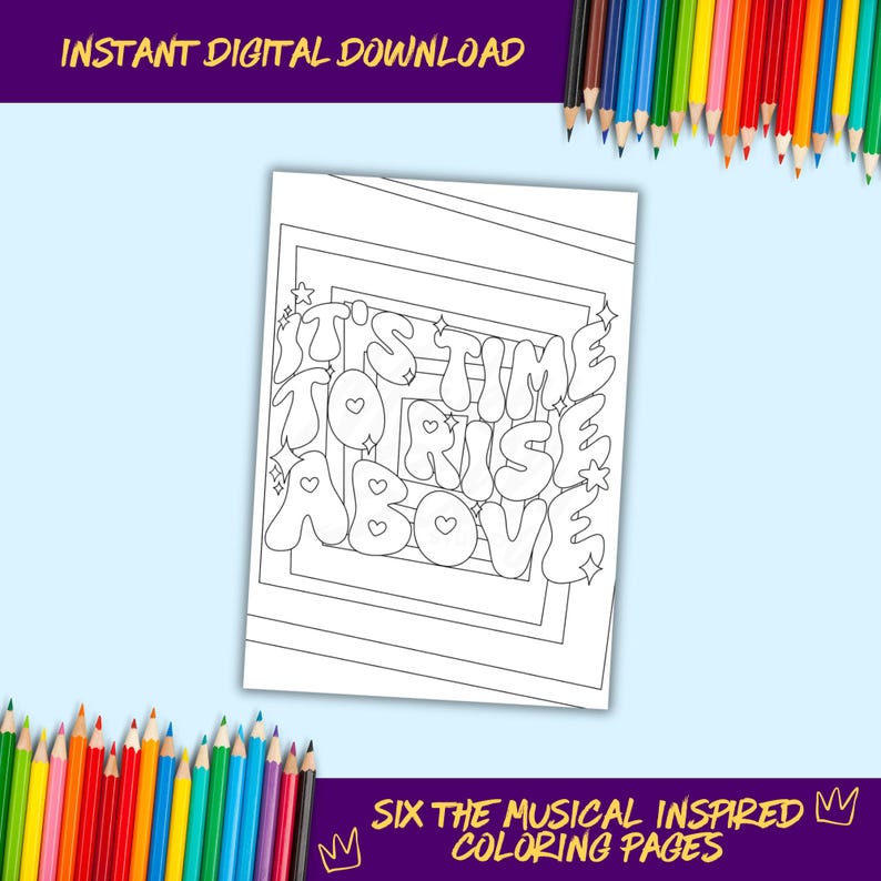 Six the Musical Coloring Pages, Printable Colouring Activity, Show ...