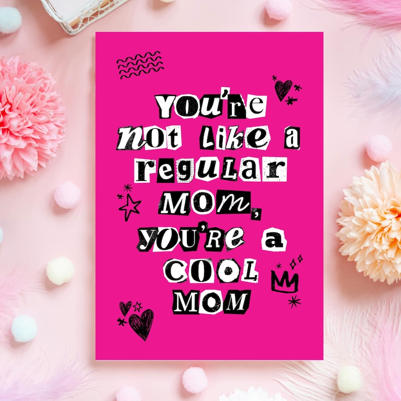 Not a Regular Mom Printable Card, Last Minute Gift for Mother's Day Y2K ...