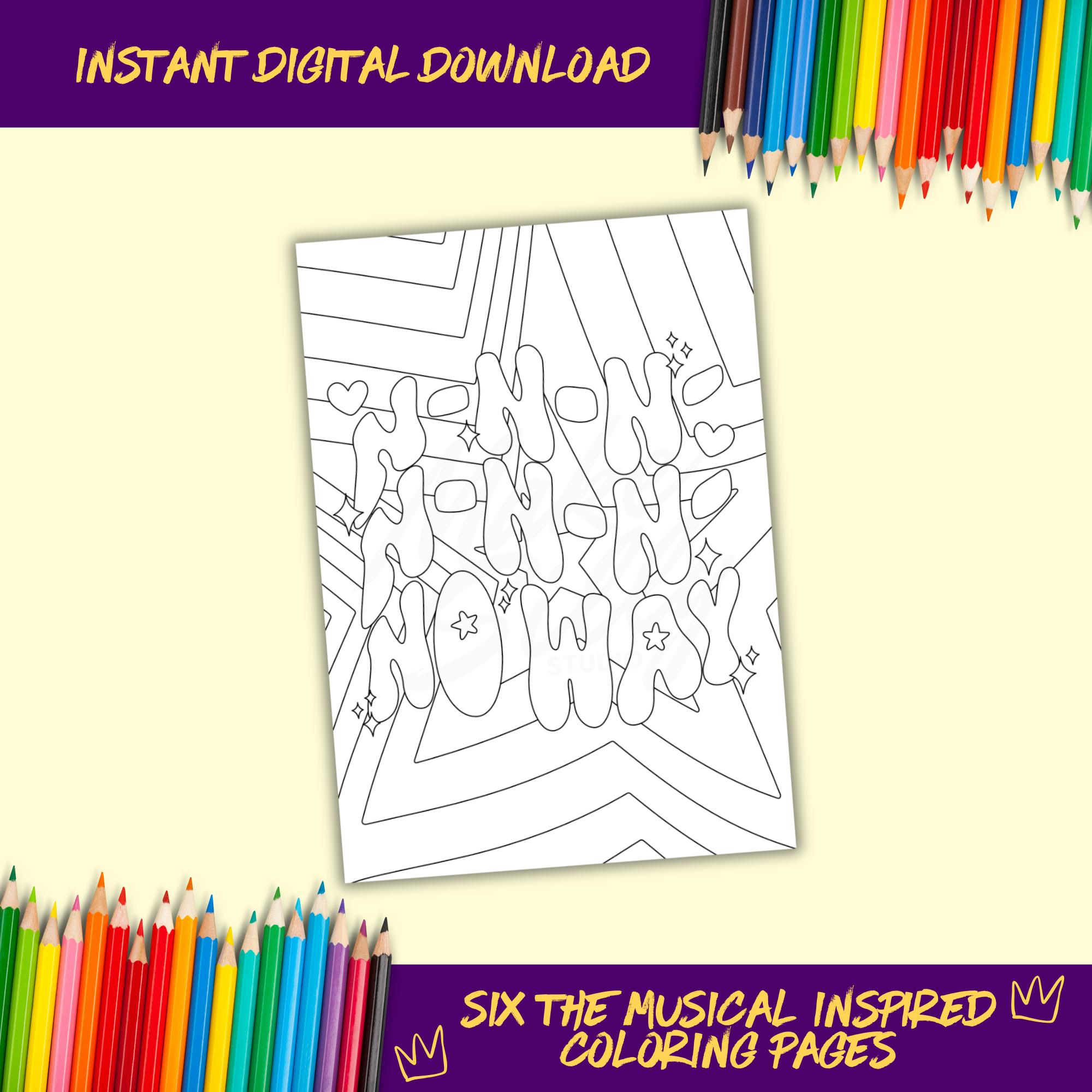 Six the Musical Coloring Pages, Printable Colouring Activity, Show ...