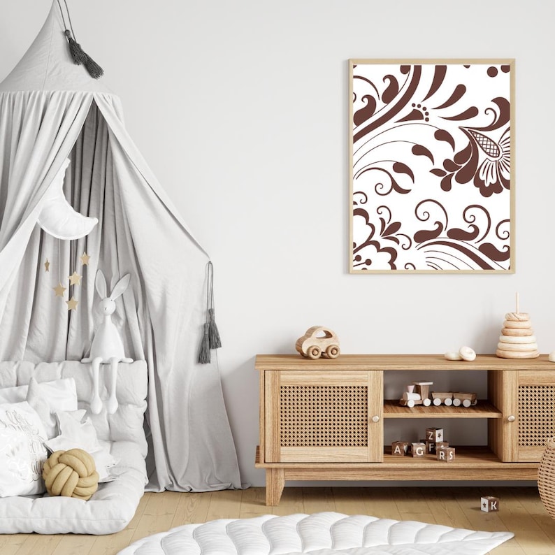 Red Tribal Ethnic Pattern – Digital Wall Art Print | Bold Cultural ...