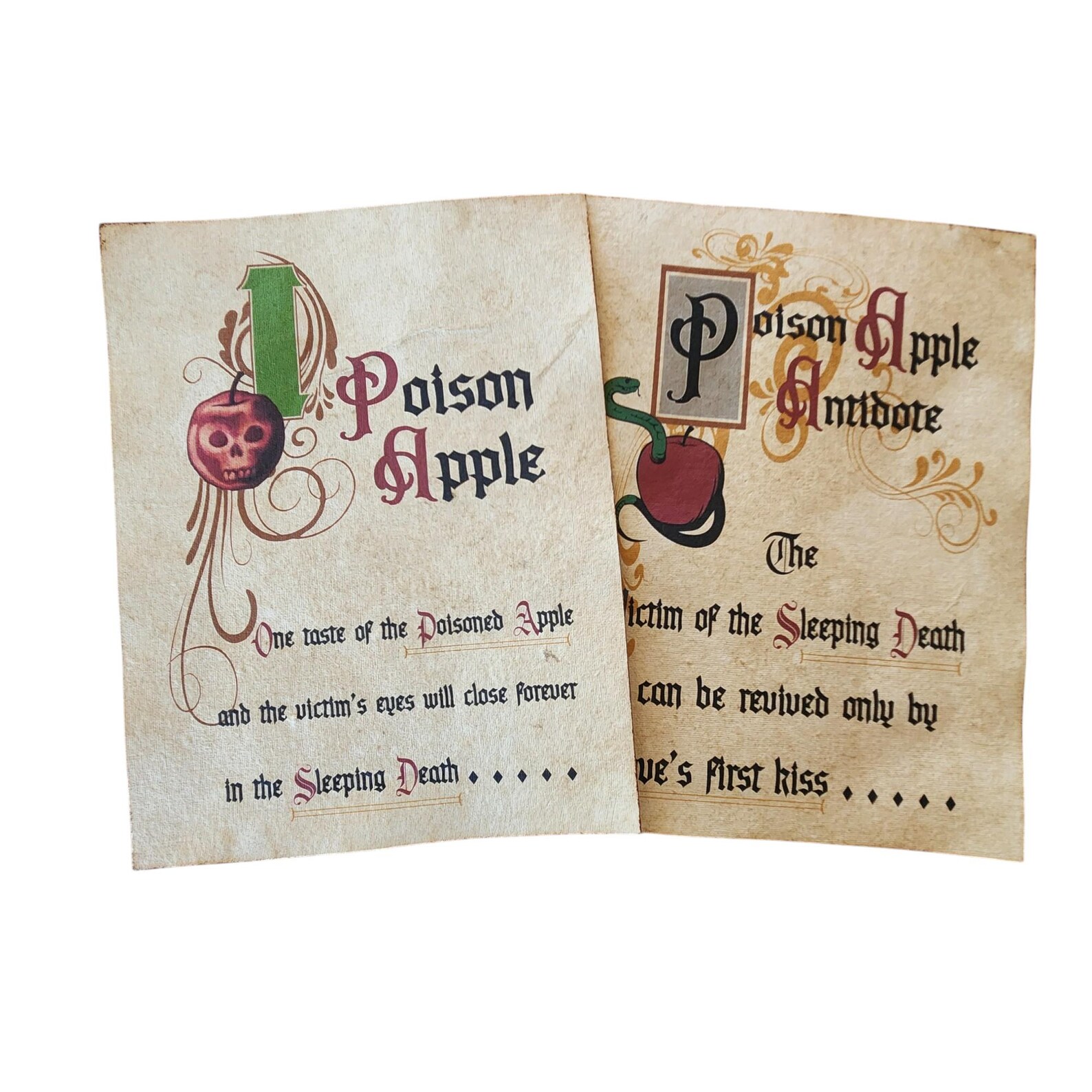 Evil Queen Witches Spell Book Aged Printed Book Pages Poison Apple ...