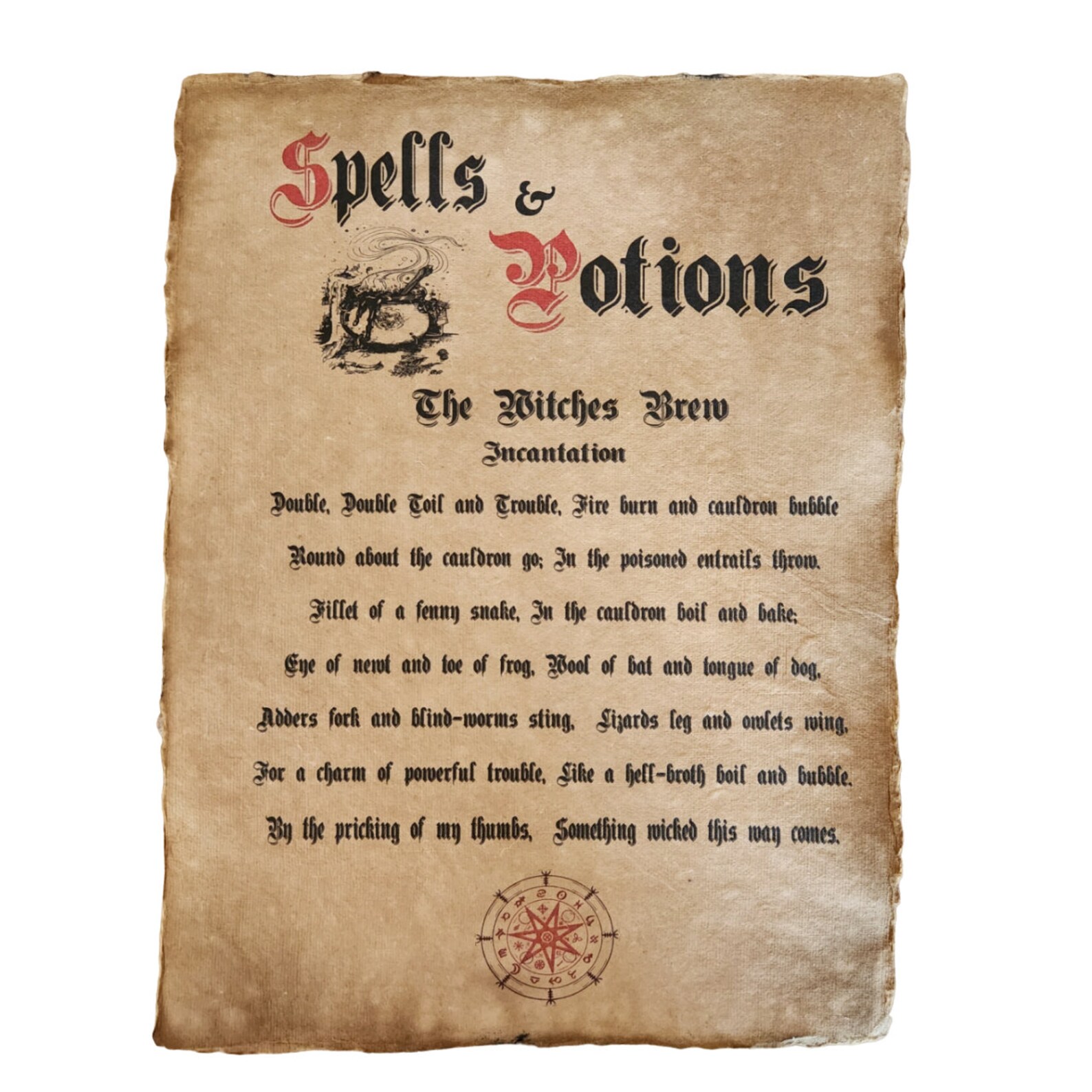 Witches Spell Book Aged Printed Book Pages, Halloween Prop by Dead Head ...