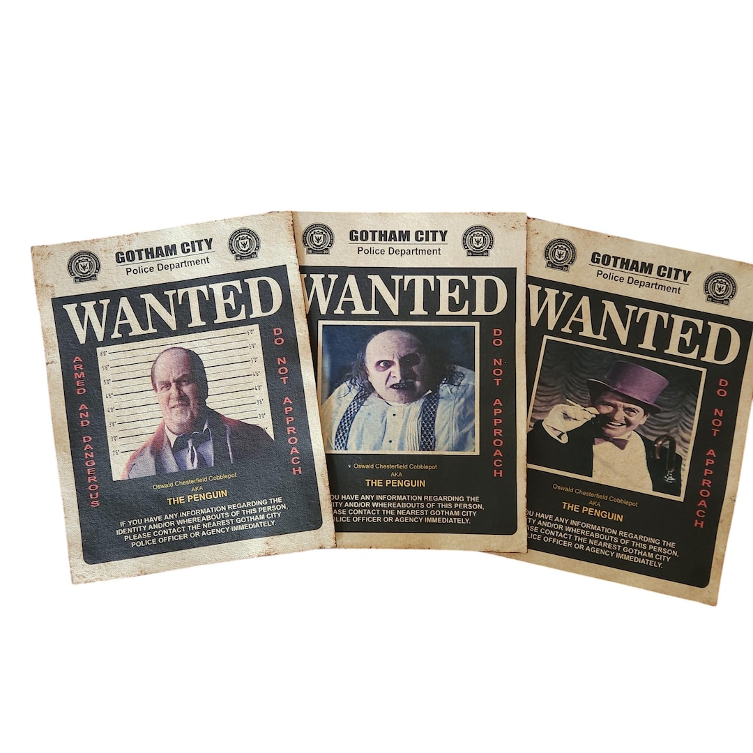 The Penguin Wanted Poster, Printed Art Movie Prop - Etsy