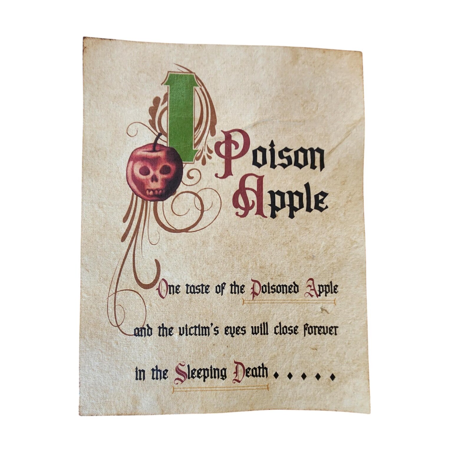 Evil Queen Witches Spell Book Aged Printed Book Pages Poison Apple ...
