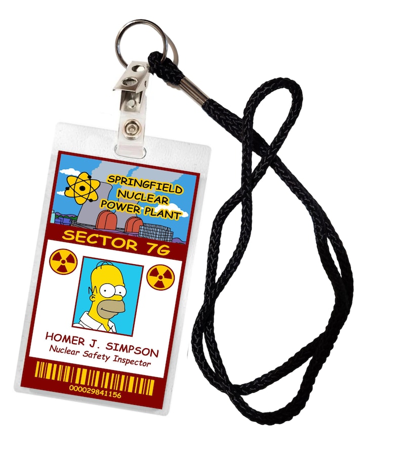 Homer Simpson of the Simpsons Springfield Power Plant ID Card Badge ...