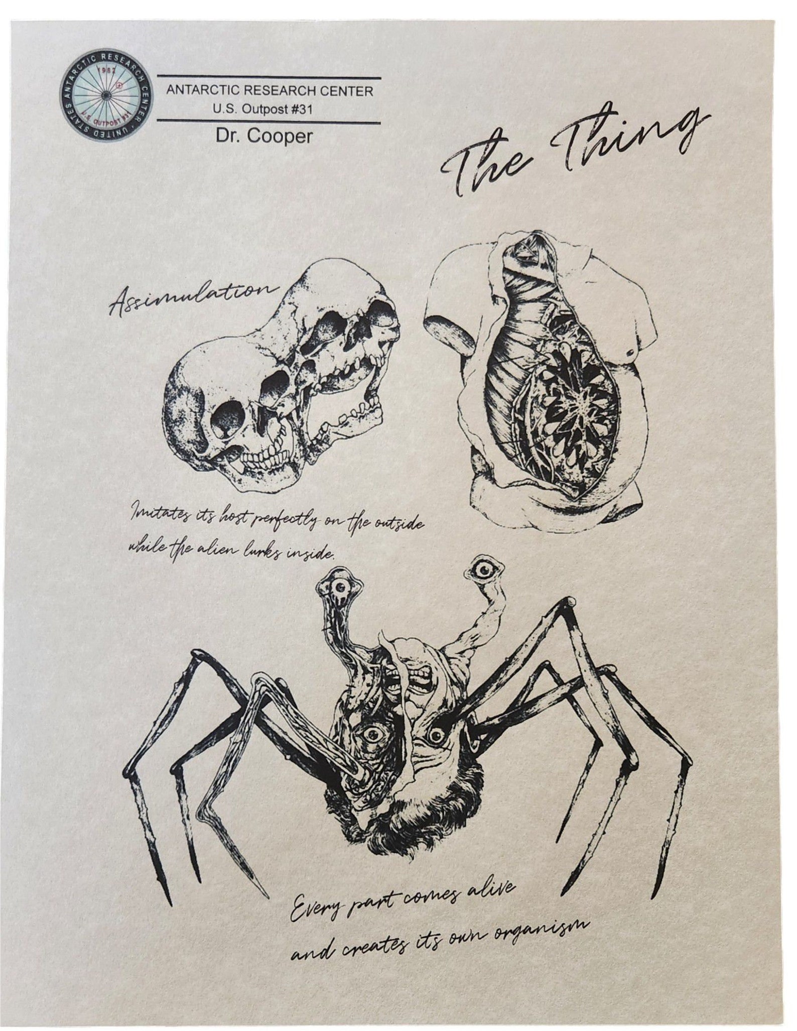 The Thing (1982) Concept Notes Documents And/or Security Badge Macready ...