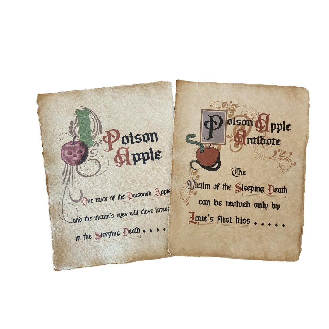 Evil Queen Witches Spell Book Aged Printed Book Pages, Halloween Prop ...