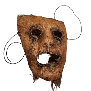 Scarecrow Sack Killer Half Mask, Halloween Horror Mask Prop ...