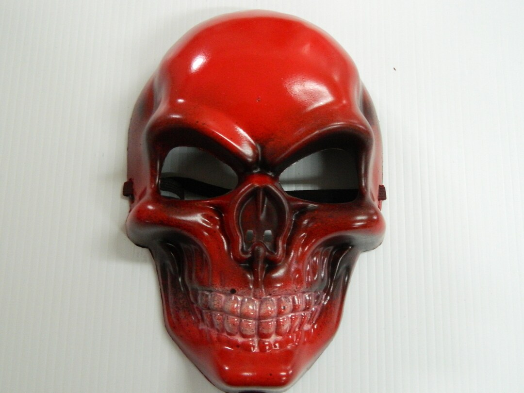 HALLOWEEN PROP Evil Skull Mask Mod Fire Red - Etsy