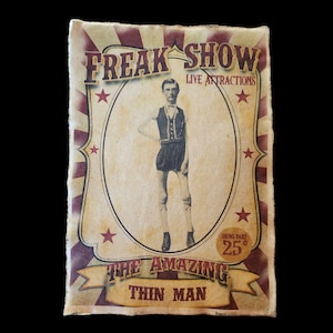 Curiosity, Freakshow, Vintage Circus Posters Printed on Vintage Aged ...