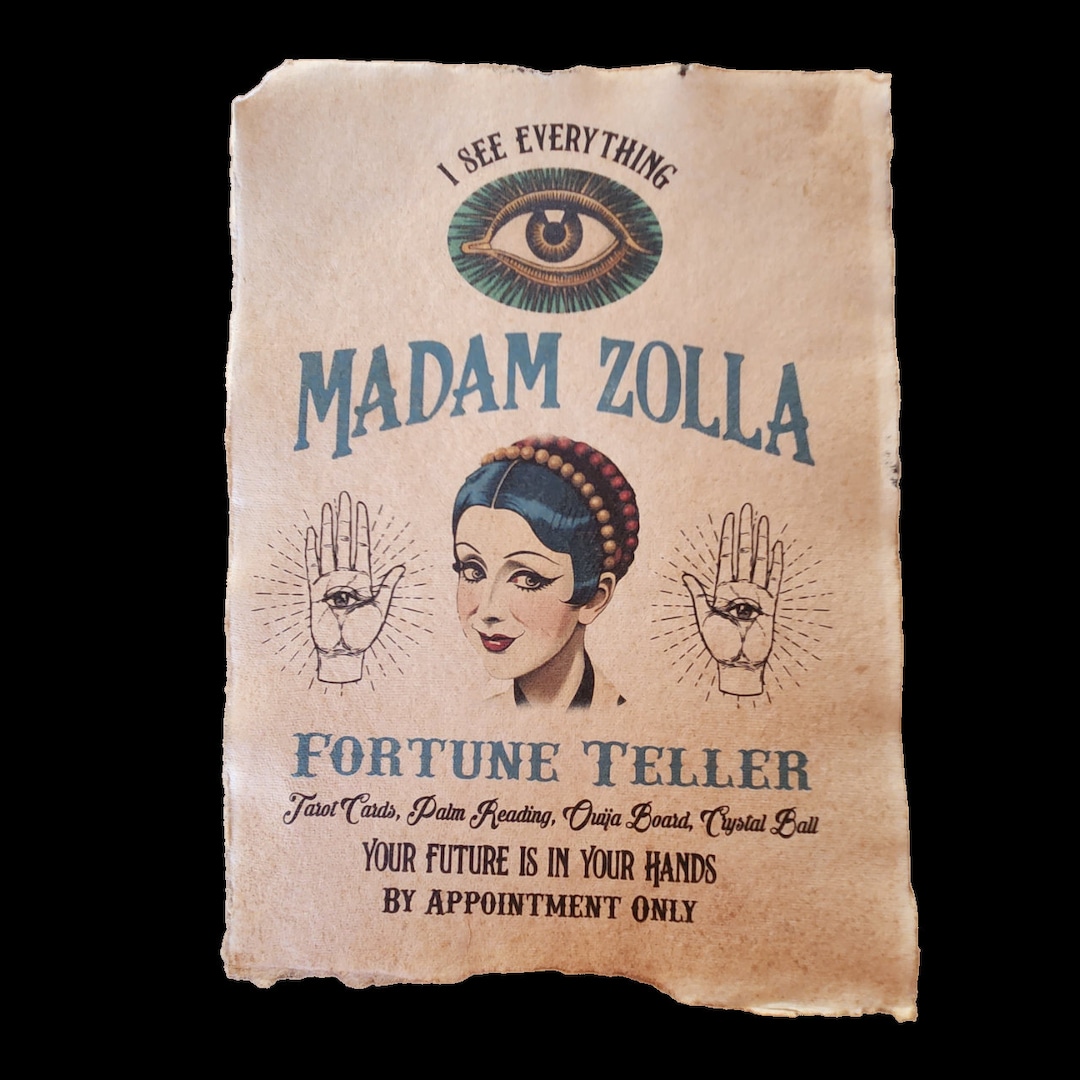 Fortune Teller Gypsy Aged Printed Posters, Halloween Prop Wall Art - Etsy