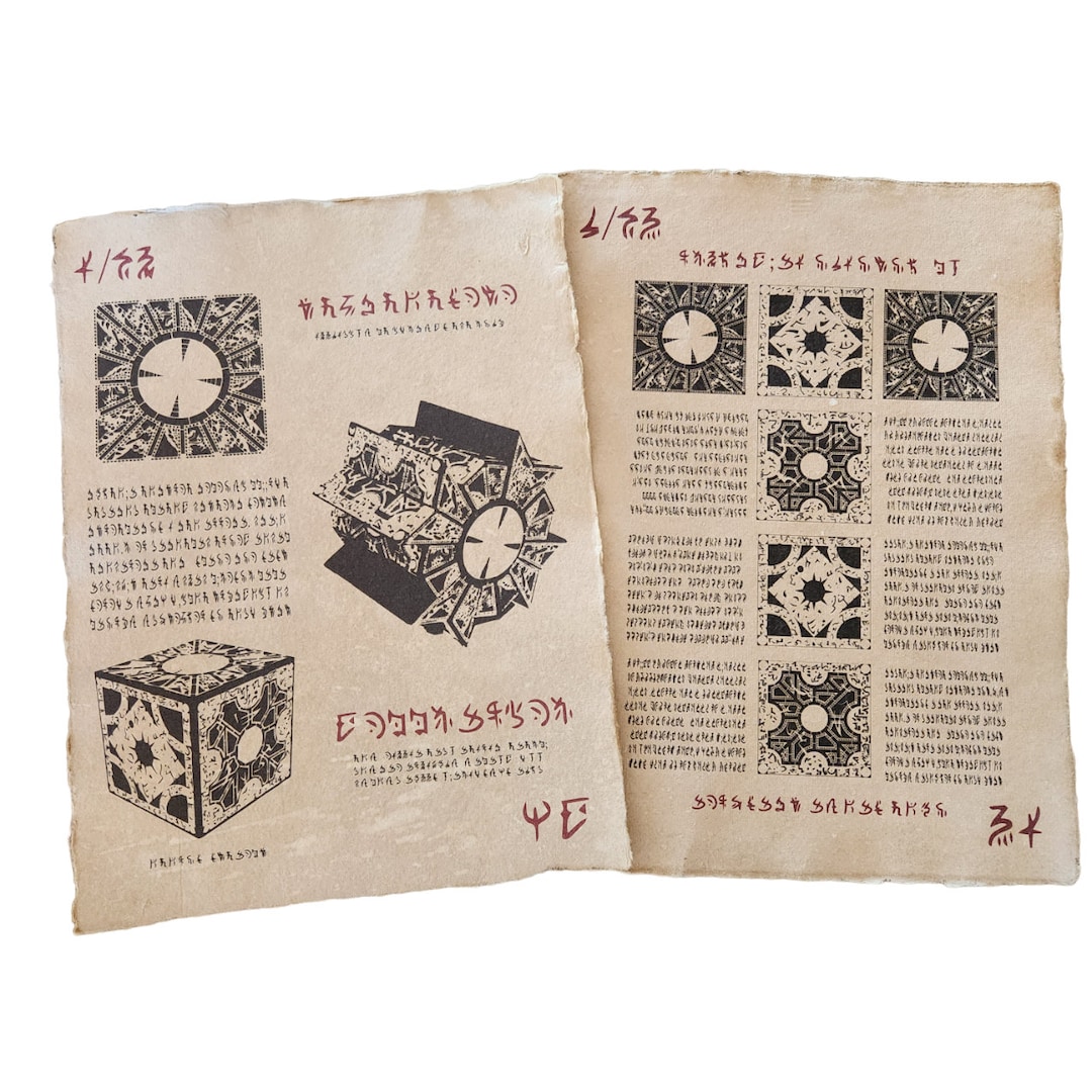 Puzzle Box, Lament Configuration, Hellraiser, Schematic Aged Printed ...