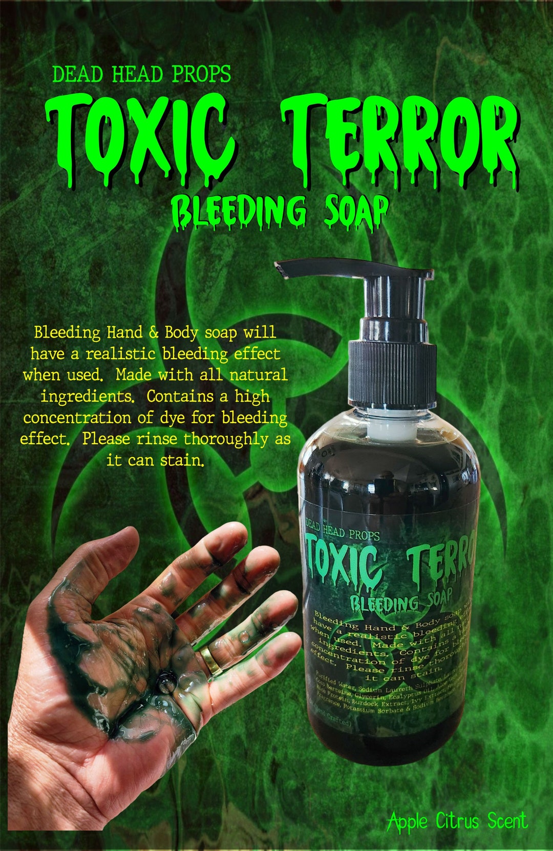 Toxic Terror Bleeding Liquid Hand and Body Soap by Dead Head Props ...