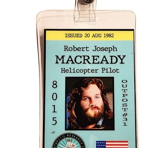 The Thing (1982) Concept Notes Documents And/or Security Badge Macready ...