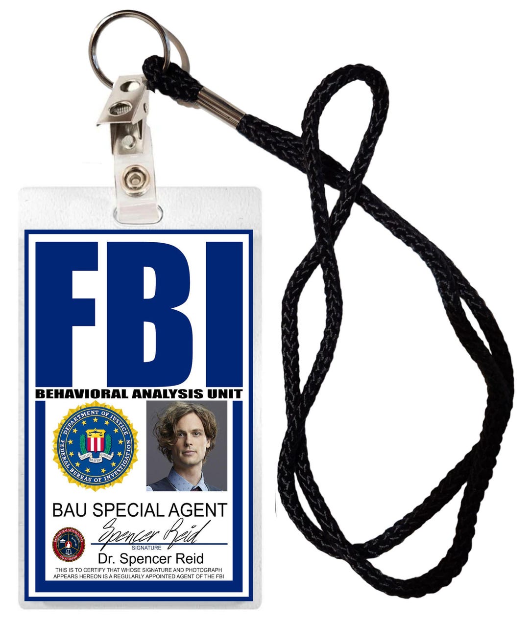 Criminal Minds TV Show Spencer Reid ID Badge Card Cosplay Halloween ...