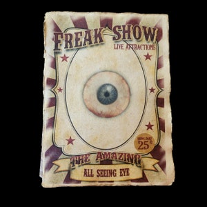 Curiosity, Freakshow, Vintage Circus Posters Printed on Vintage Aged ...
