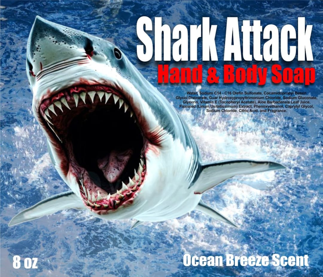 Shark Attack Liquid Hand and Body Soap 8 Oz Ocean Breeze Scent by Dead ...