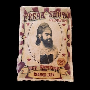 Curiosity, Freakshow, Vintage Circus Posters Printed on Vintage Aged ...