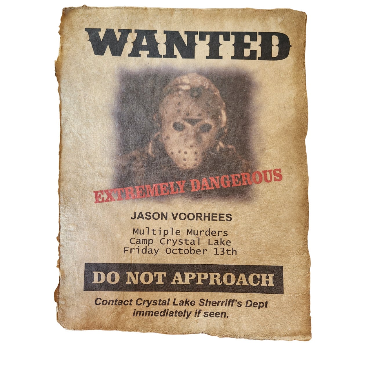 2 X Michael Myers and Jason Voorhees Aged Printed Wanted Posters ...