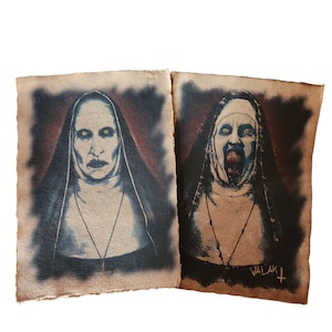 The Nun Valak Watercolor Style Pages Printed on Aged Paper, 8.5 X 11 ...