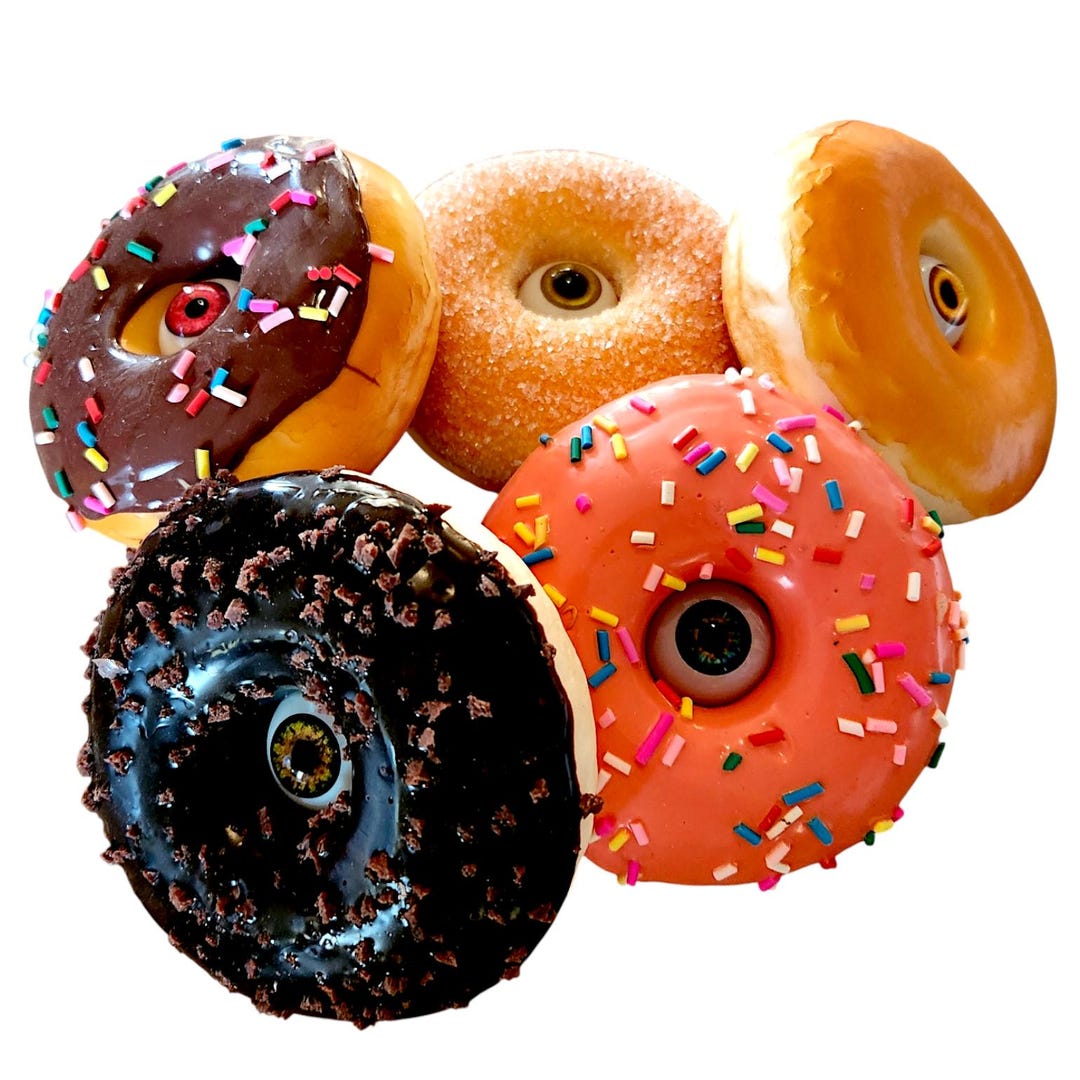 Five Realistic Life Sized Eyeball Donuts by Dead Head Props ,halloween ...