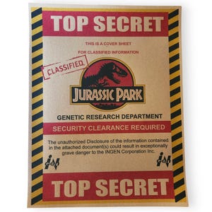 3 X Jurassic World, Jurassic Park, Ingen Card Stock Cover Sheets for ...