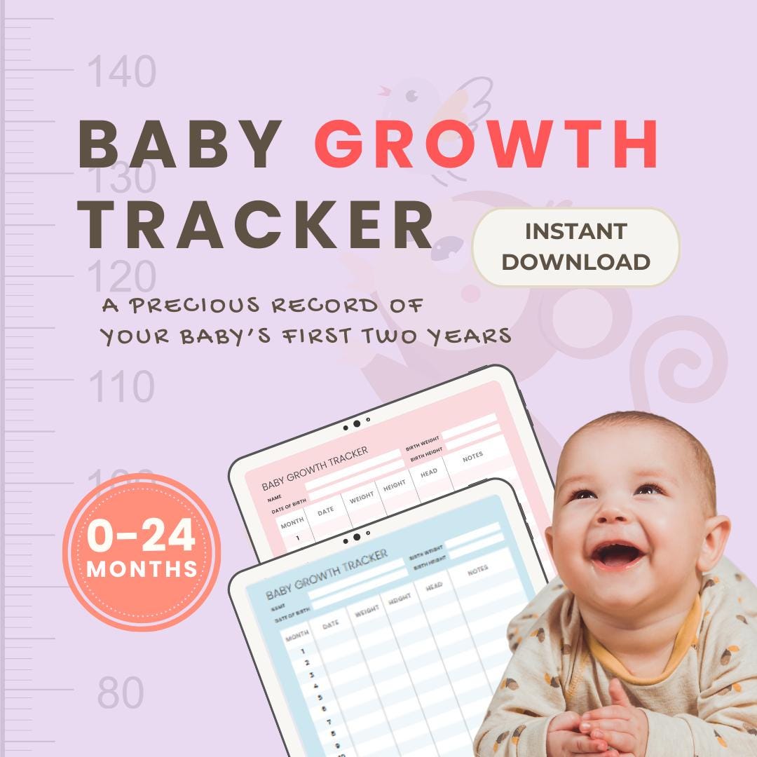Baby Growth Tracker Printable – Newborn to 24 Months – Baby Milestone ...
