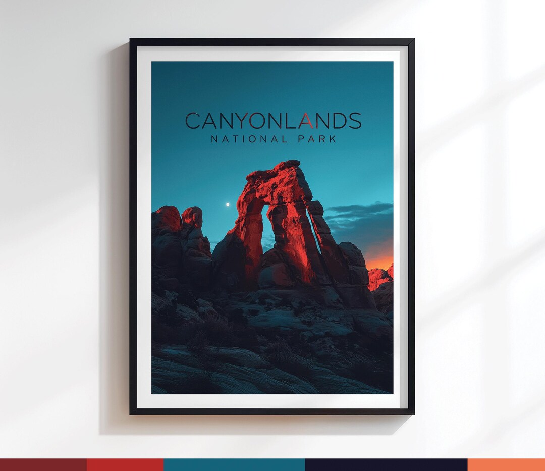 Canyonlands Druid Arch Poster | Art Print | Variation #008 - Etsy