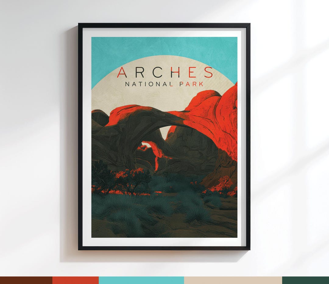 Arches Double Arch Poster | Art Print | Variation #185 - Etsy