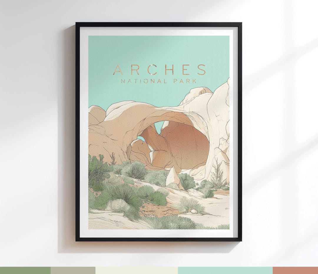 Arches Double Arch Poster | Art Print | Variation #176 - Etsy