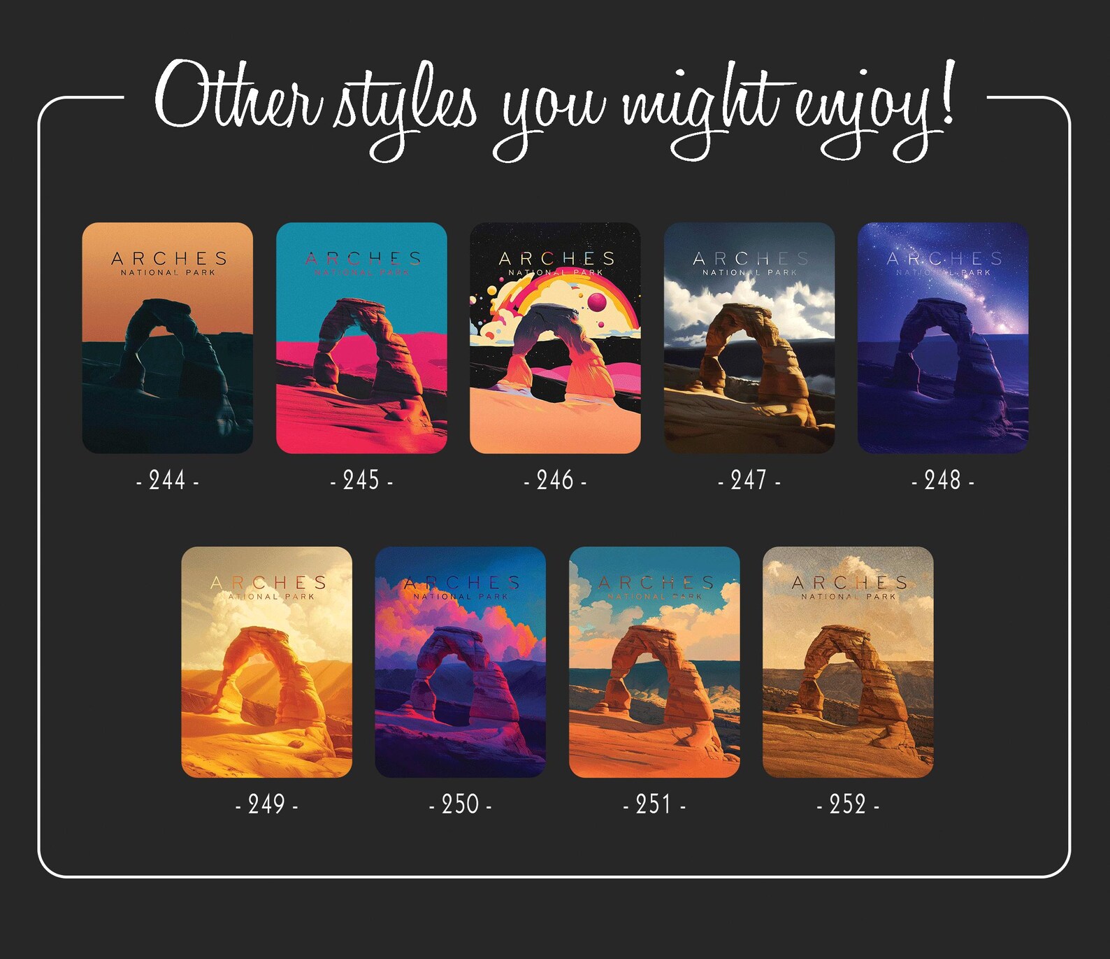 Arches Delicate Arch Poster | Art Print | Variation #243 - Etsy