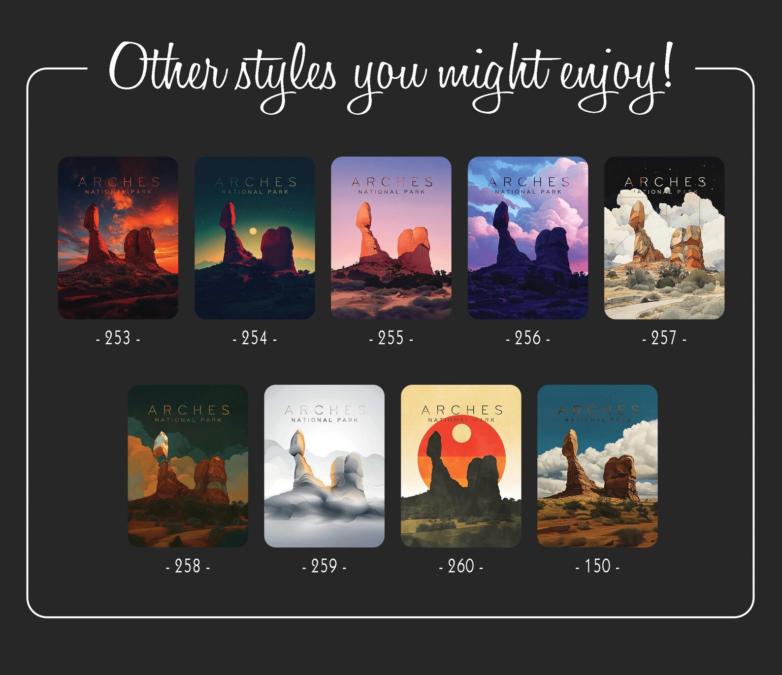 Arches Balanced Rock Poster | Art Print | Variation #252 - Etsy
