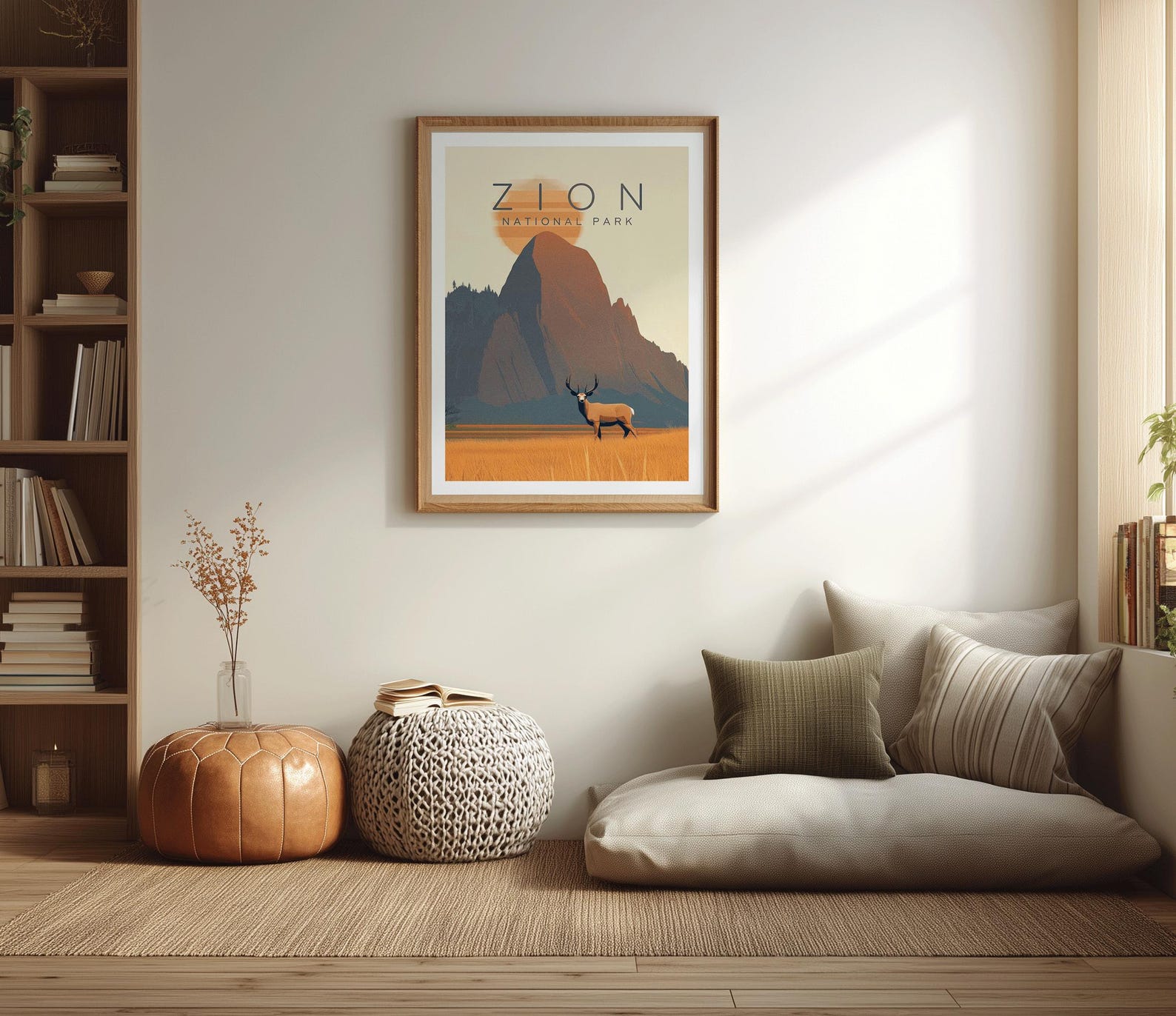Zion Great White Throne and Deer Poster | Art Print | Variation #019 - Etsy
