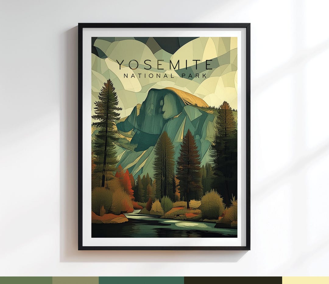Yosemite Half Dome From Valley Poster | Art Print | Variation #004 - Etsy