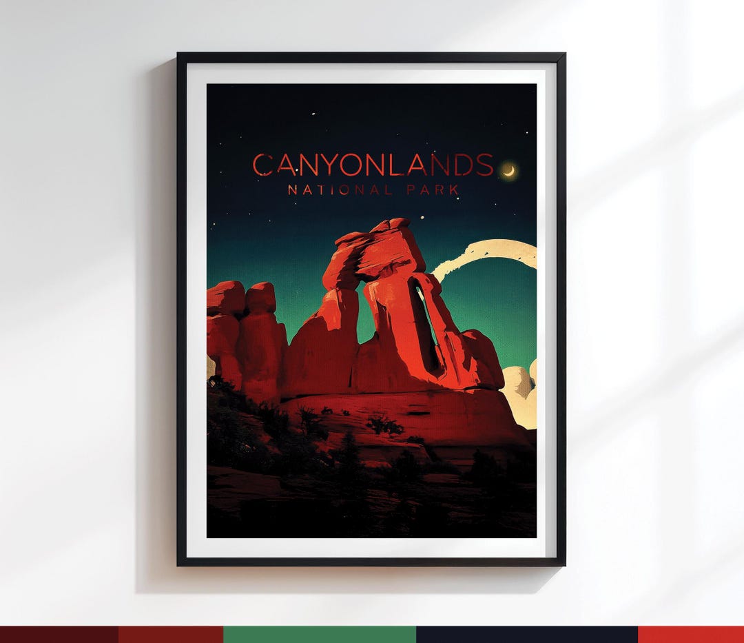 Canyonlands Druid Arch Poster | Art Print | Variation #004 - Etsy