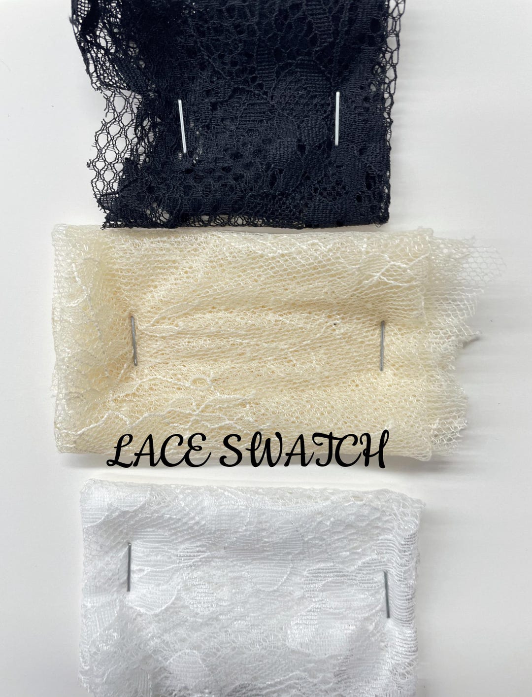 French Lace Swatch - 3 Colors Lace Black/champagne/off White - Etsy